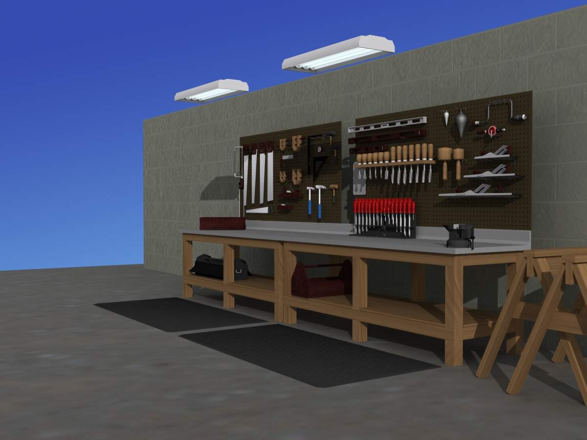 Carpenters Tools and Bench - 3D Model by Dreamscape Studios