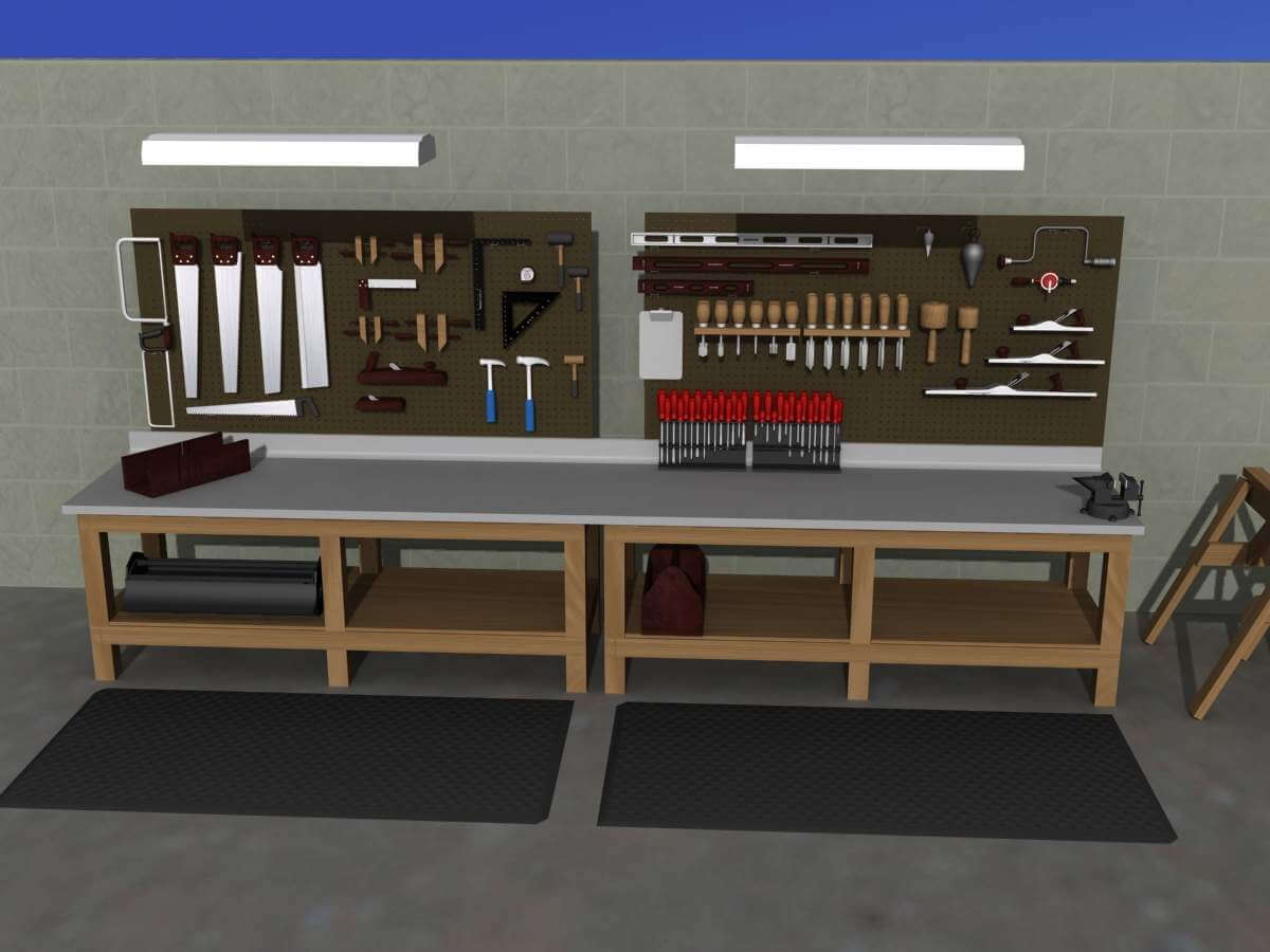 Carpenters Tools and Bench - 3D Model by Dreamscape Studios