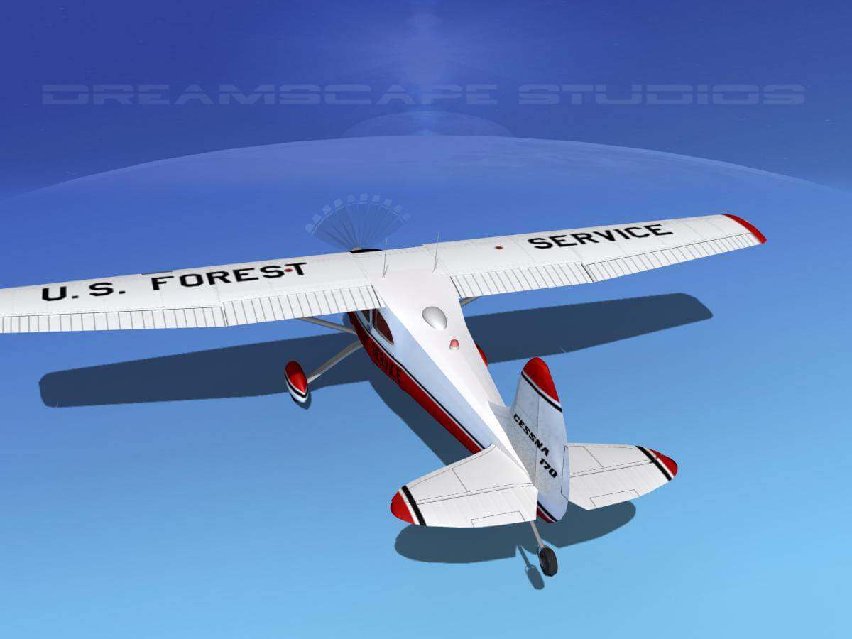 Cessna 170 1956 Forest Service - 3D Model by Dreamscape Studios