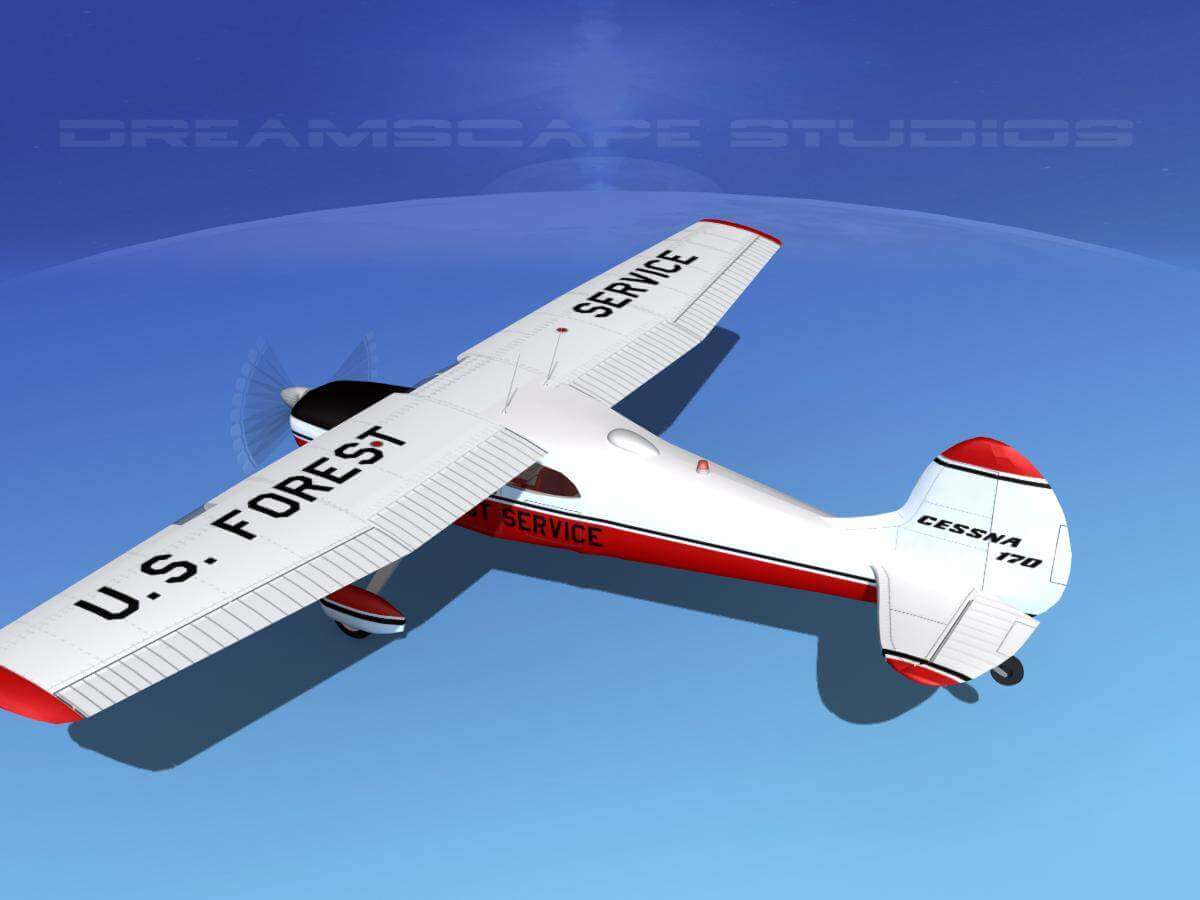 Cessna 170 1956 Forest Service - 3D Model by Dreamscape Studios