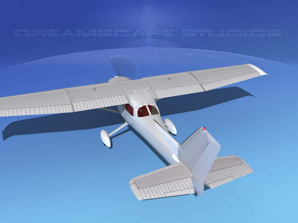 Cessna 172 Skyhawk 1976 STOL V00 - 3D Model by Dreamscape Studios