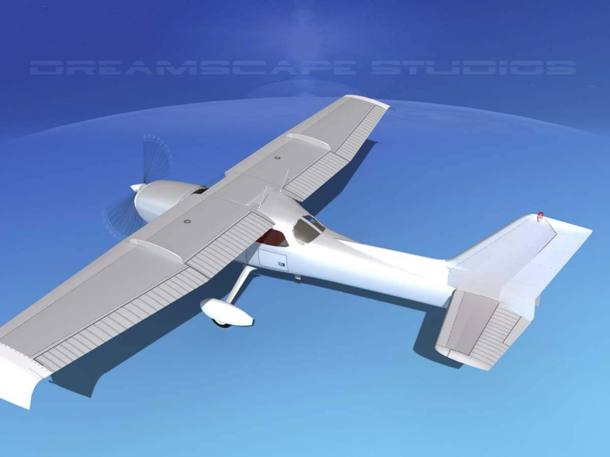 Cessna 172 Skyhawk 1976 STOL V00 - 3D Model by Dreamscape Studios