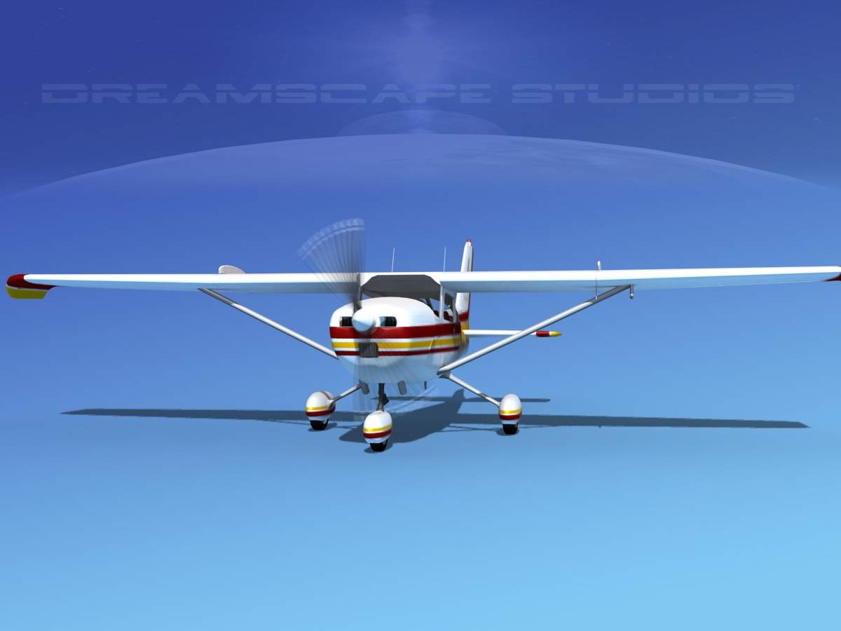 Cessna 172 Skyhawk 1976 STOL V03 - 3D Model by Dreamscape Studios
