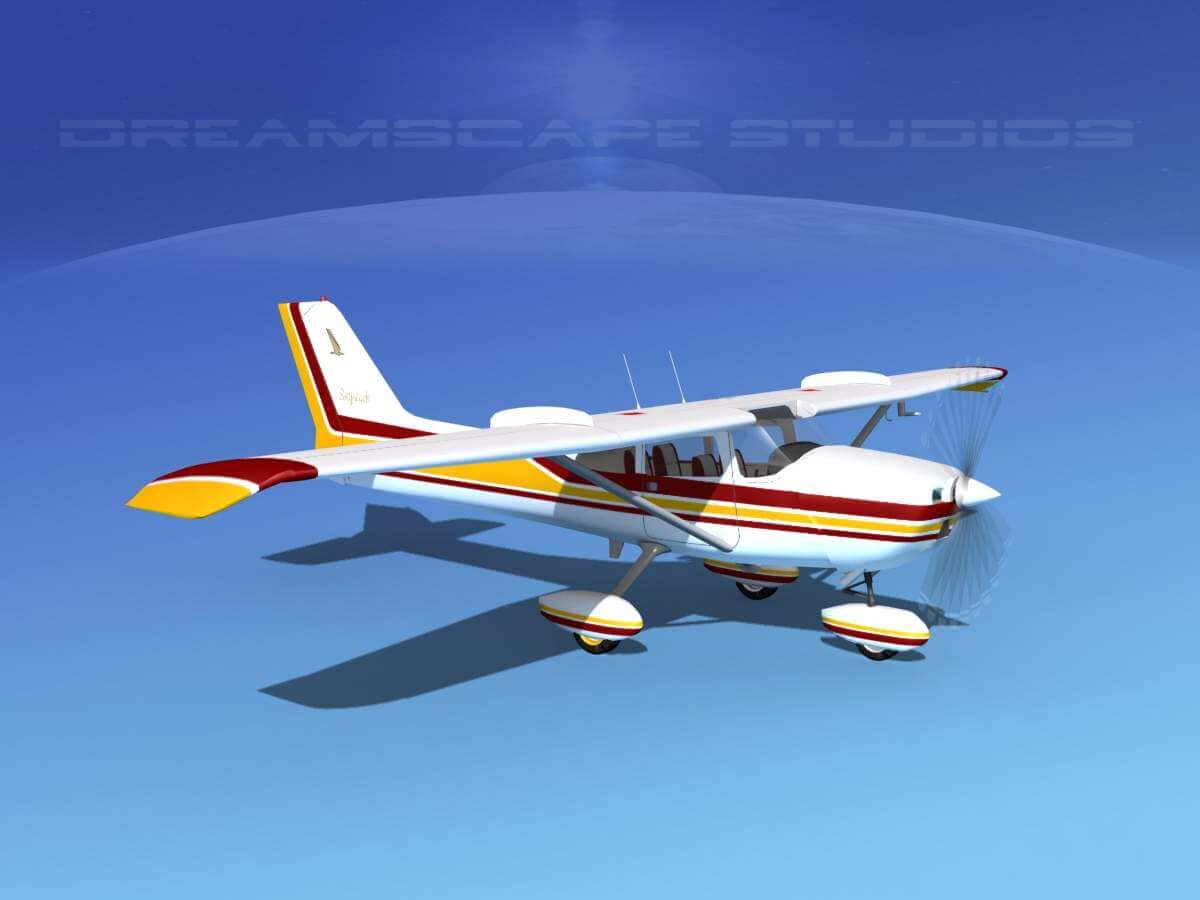 Cessna 172 Skyhawk 1976 STOL V03 - 3D Model by Dreamscape Studios