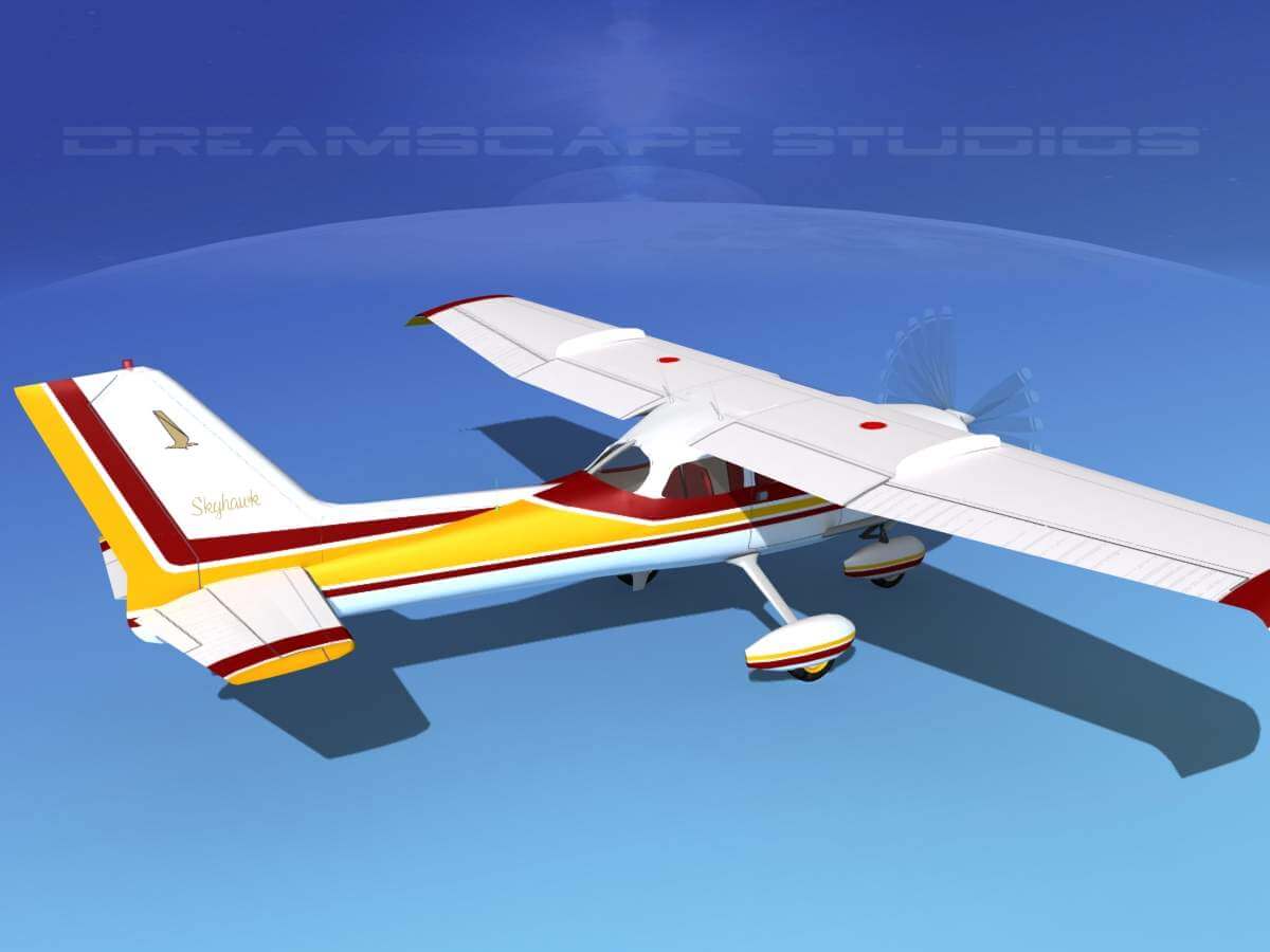Cessna 172 Skyhawk 1976 STOL V03 - 3D Model by Dreamscape Studios