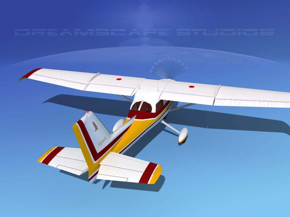 Cessna 172 Skyhawk 1976 STOL V03 - 3D Model by Dreamscape Studios