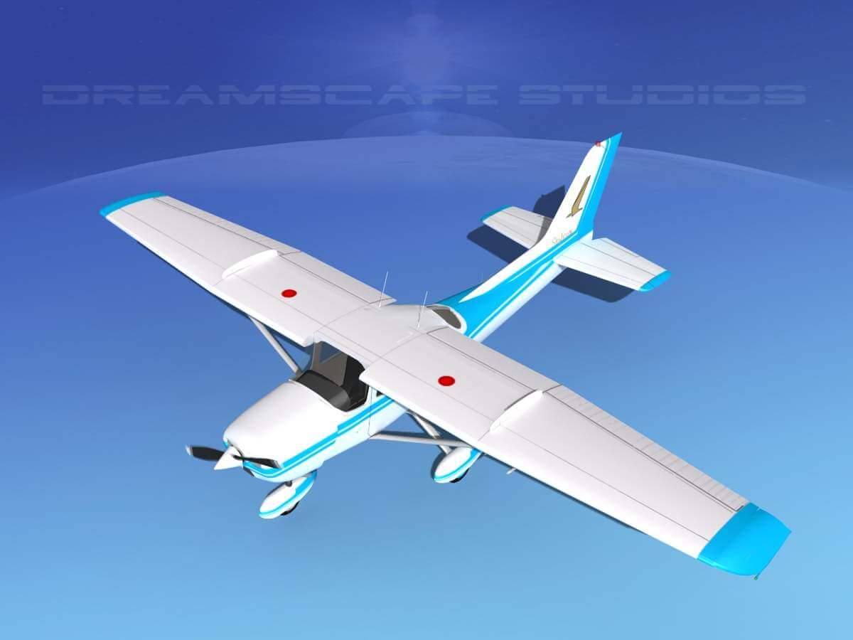 Cessna 172 Skyhawk 1976 STOL V08 - 3D Model by Dreamscape Studios