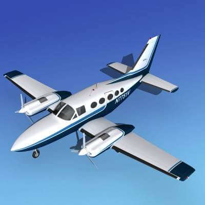 Cessna 414 Chancellor V01 - 3D Model by Dreamscape Studios