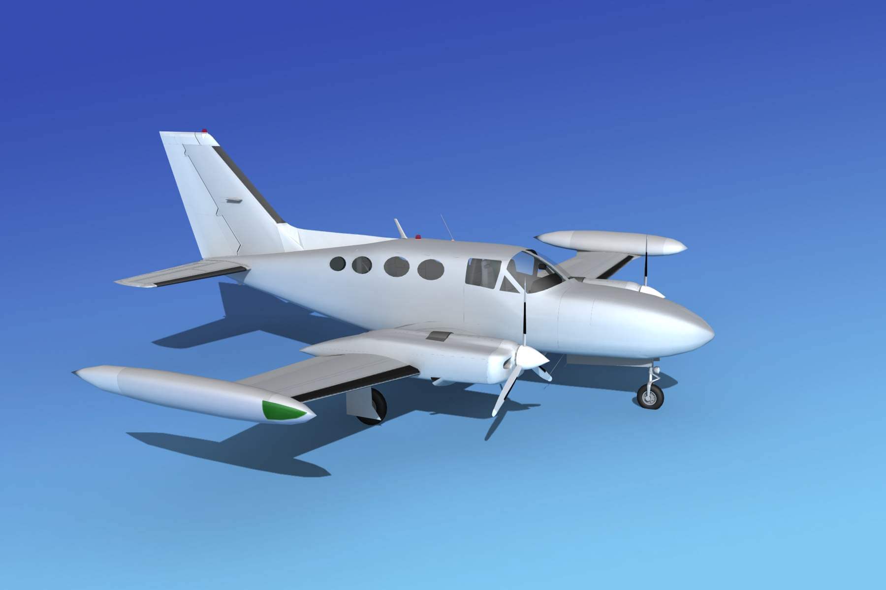 Cessna 421 Golden Eagle Bare Metal - 3D Model by Dreamscape Studios
