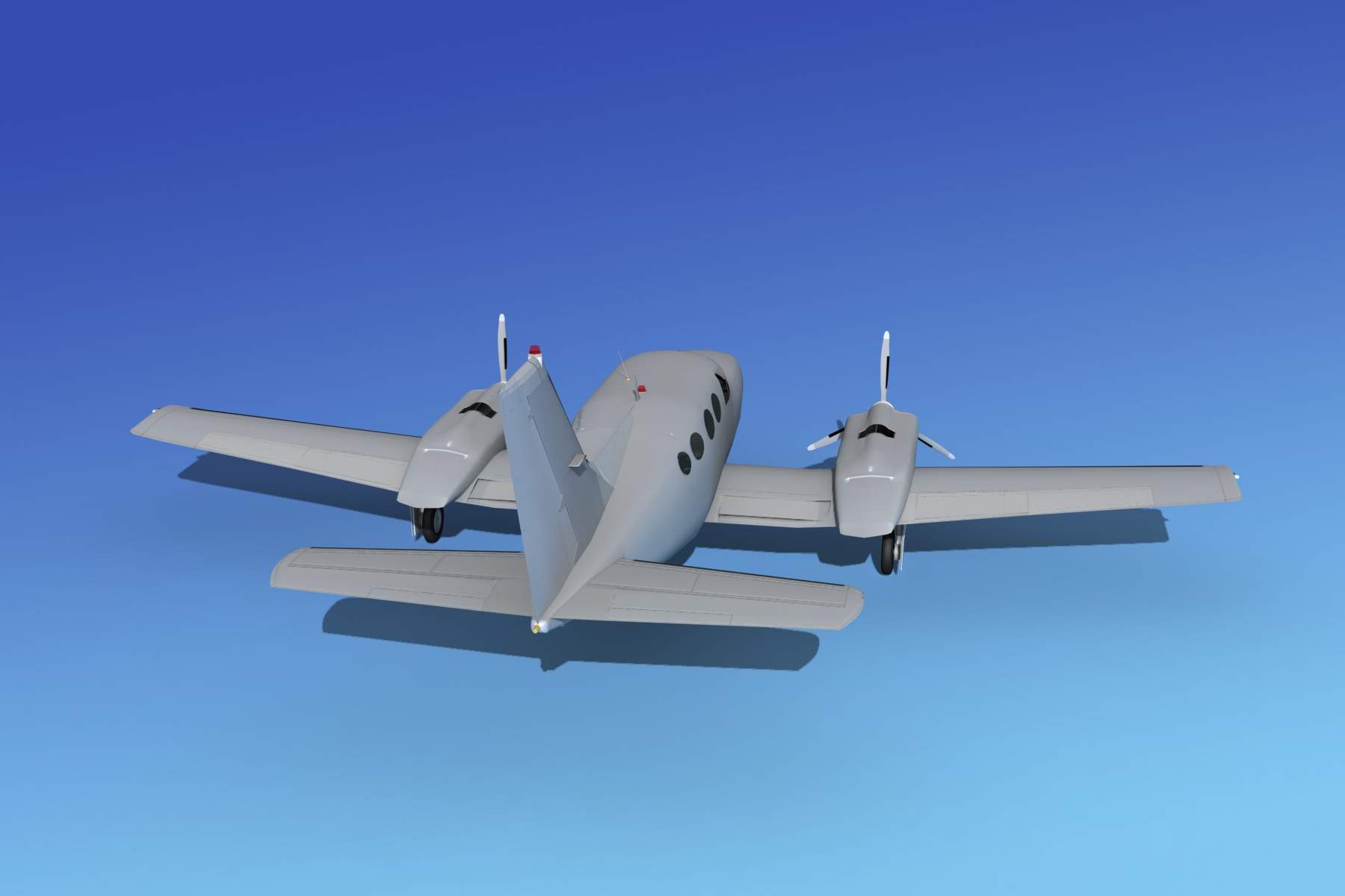 Cessna 421b Golden Eagle Bare Metal - 3D Model by Dreamscape Studios