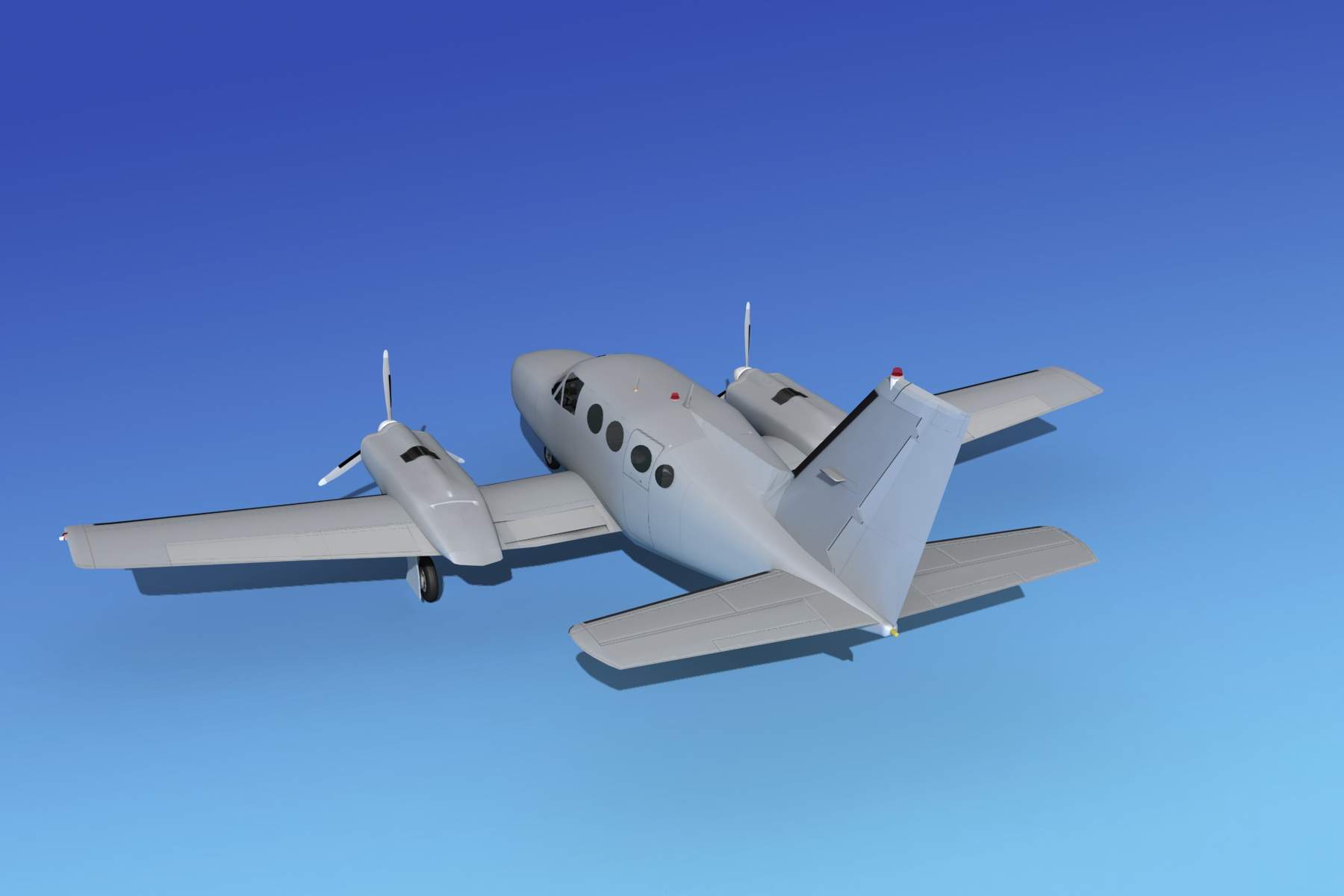 Cessna 421b Golden Eagle Bare Metal - 3D Model by Dreamscape Studios