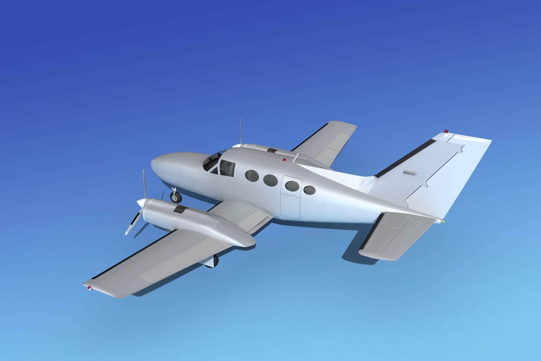 Cessna 421b Golden Eagle Bare Metal - 3D Model by Dreamscape Studios