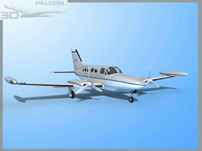 Cessna C414 Chancellor F03 - 3D Model by Dreamscape Studios