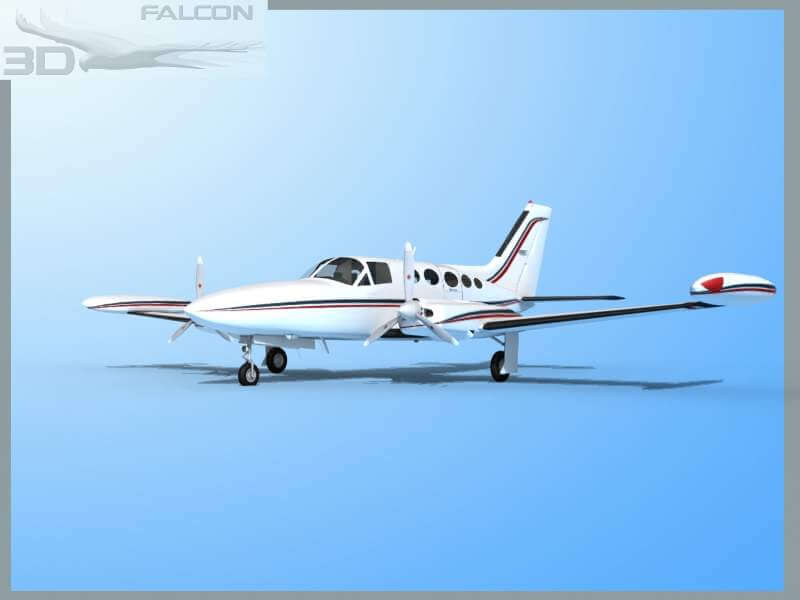 Cessna C414 Chancellor F14 - 3D Model by Dreamscape Studios