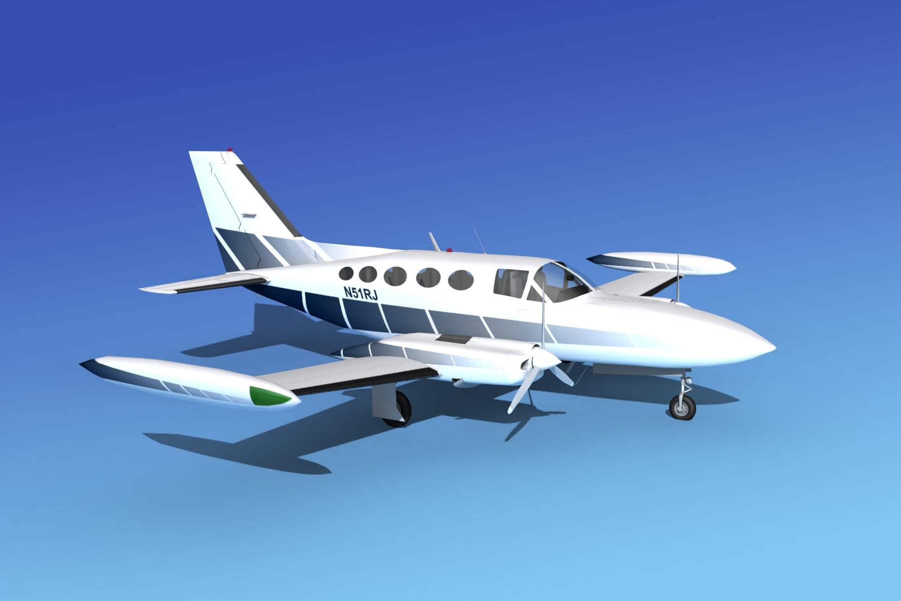 Cessna C414 Chancellor VTT18 - 3D Model by Dreamscape Studios