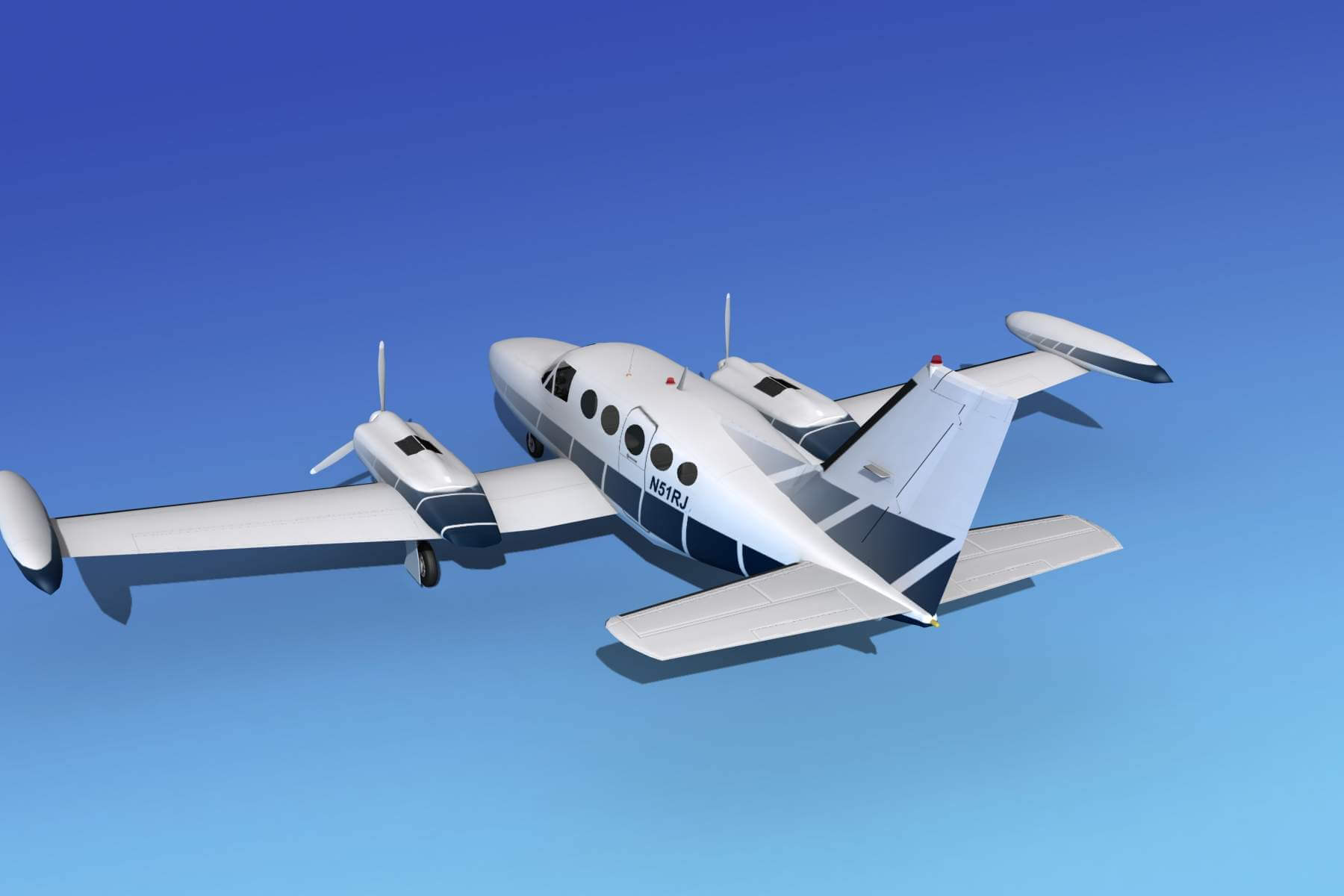 Cessna C414 Chancellor VTT18 - 3D Model by Dreamscape Studios