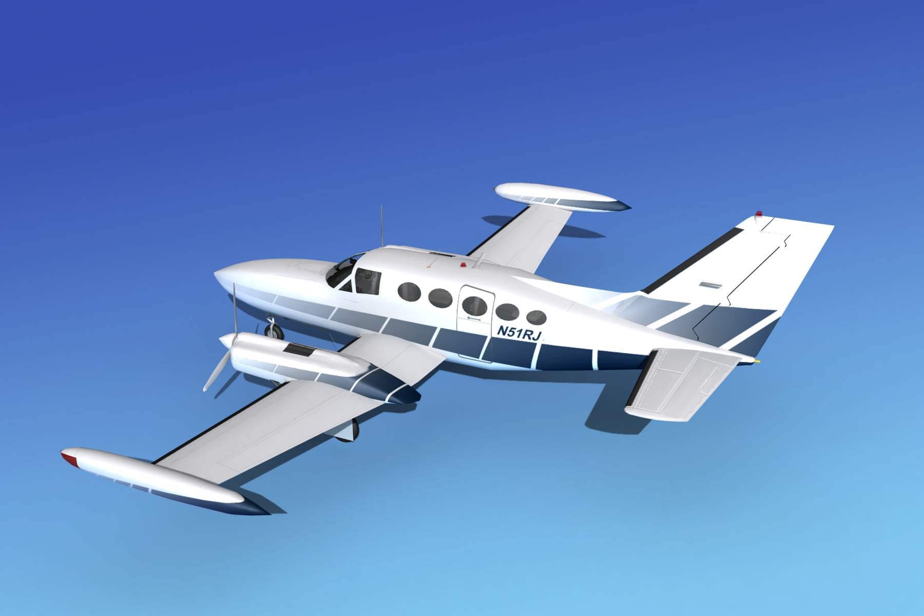 Cessna C414 Chancellor VTT18 - 3D Model by Dreamscape Studios