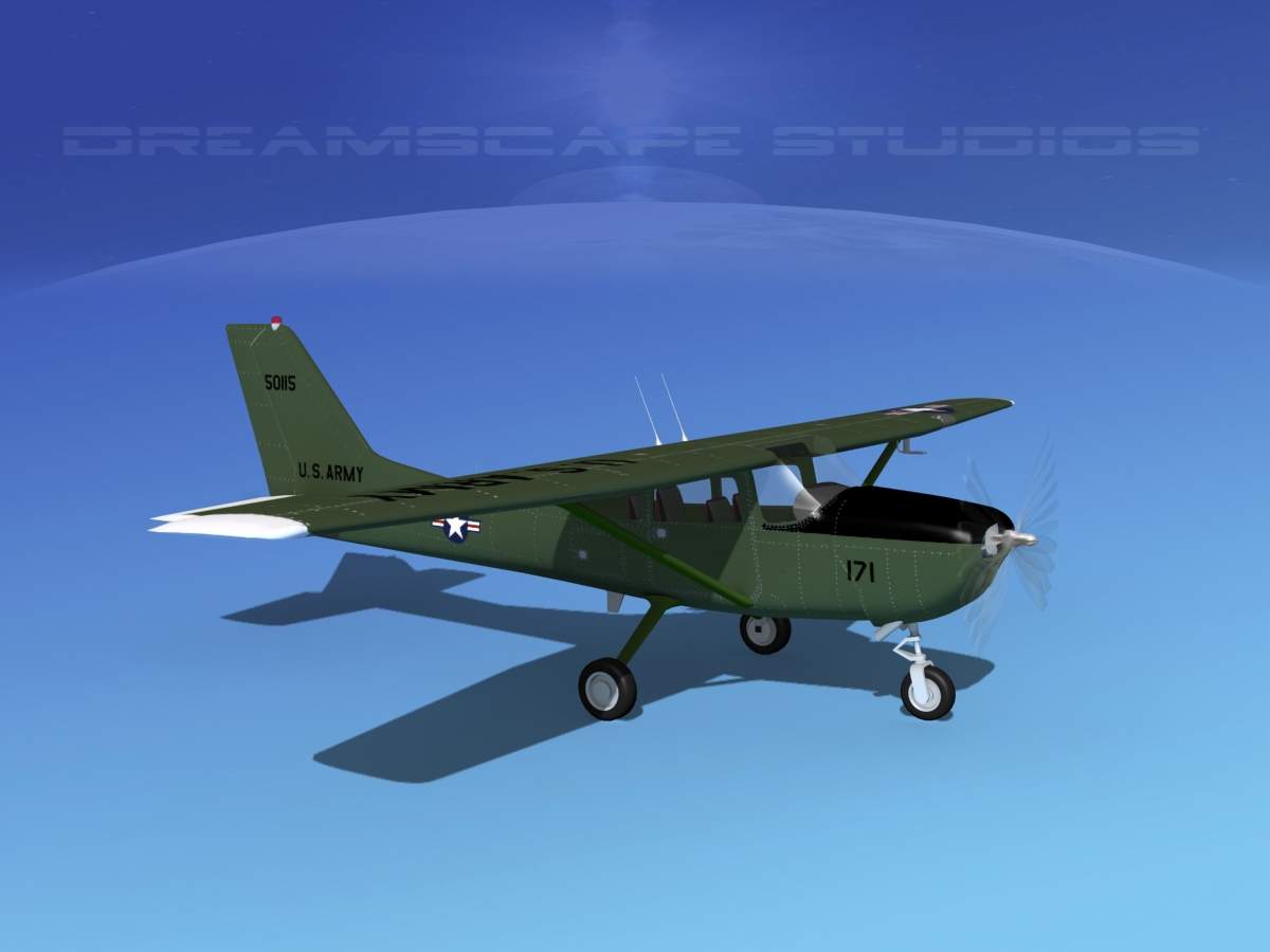 Cessna T-41 Mescalero US Army 4 3D Model by Dreamscape Studios