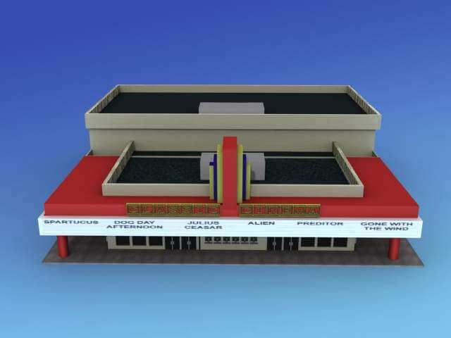 Cinema Building - 3D Model by Dreamscape Studios