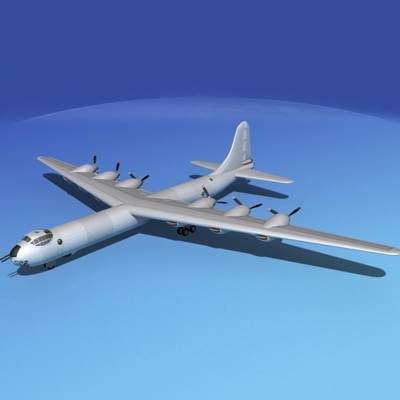 Convair B-36B Peacemaker Bare Metal 3D Model by Dreamscape Studios