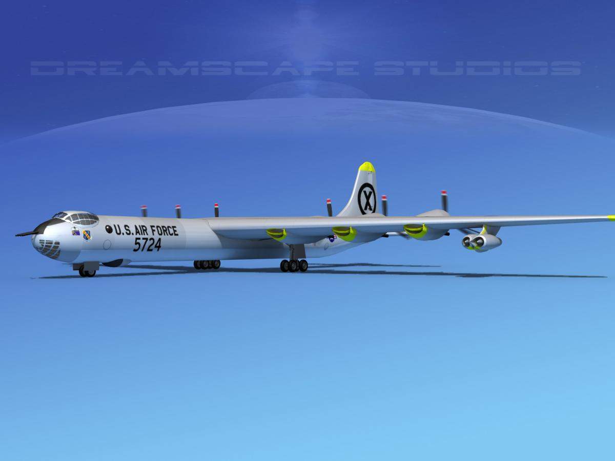Convair B-36D Peacemaker V03 3D Model by Dreamscape Studios