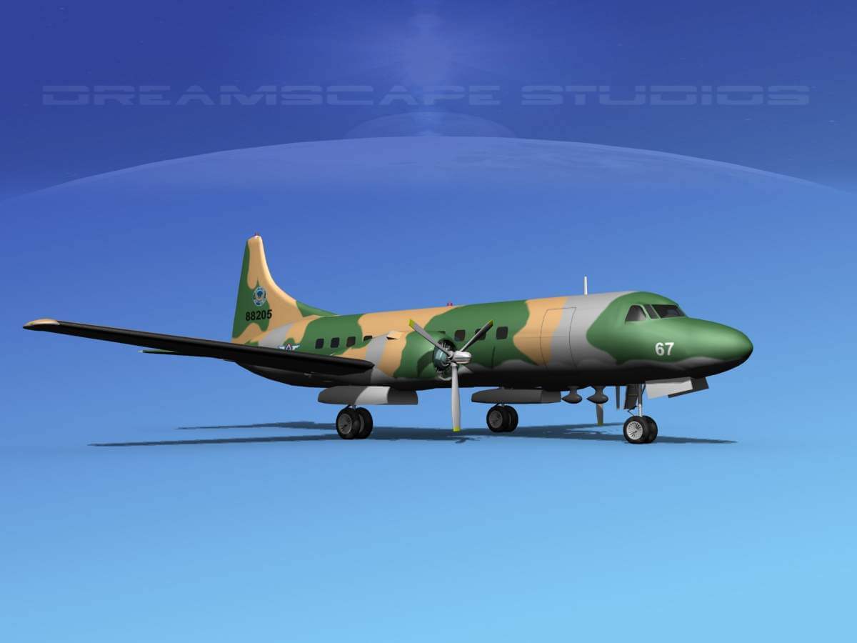 Convair C-131 Philippines AF 3D Model by Dreamscape Studios