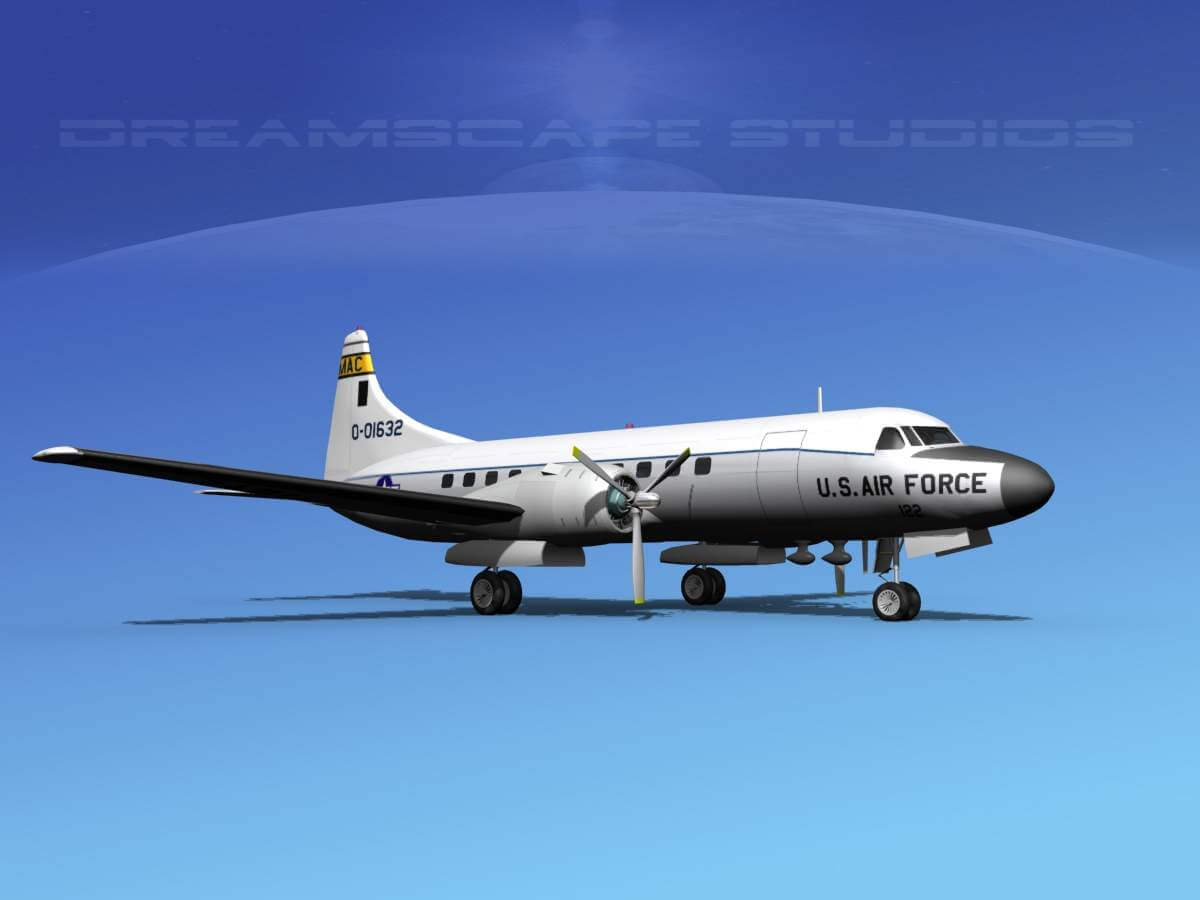 Convair C-131 USAF V01 3D Model by Dreamscape Studios