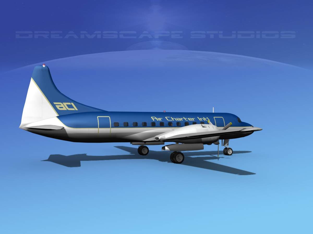 Convair CV-340 Air Charter Intl 3D Model by Dreamscape Studios