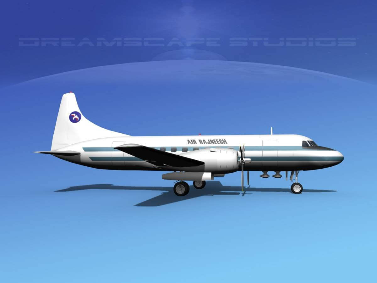 Convair CV-340 Air Rajneesh 3D Model by Dreamscape Studios