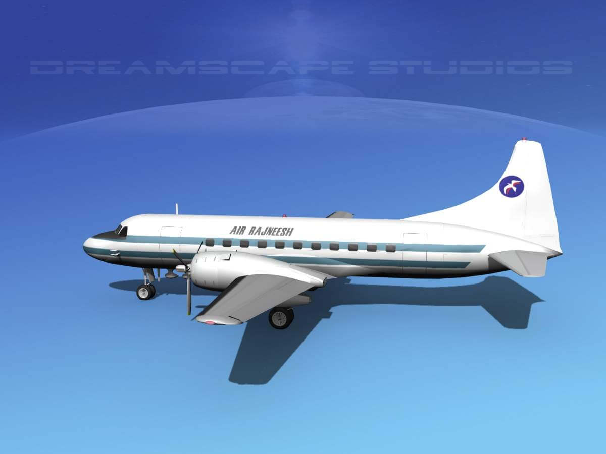 Convair CV-340 Air Rajneesh 3D Model by Dreamscape Studios