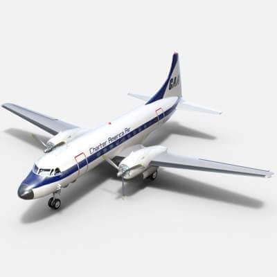 Convair CV-340 Charter America Air 3D Model by Dreamscape Studios