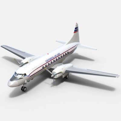 Convair CV-340 Continental 3D Model by Dreamscape Studios