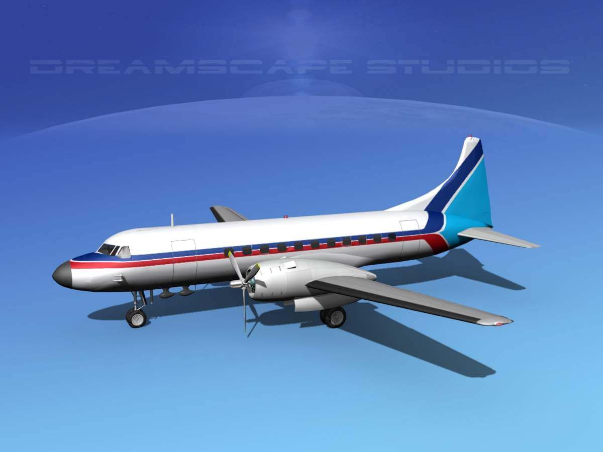 Convair CV-340 Corporate 3D Model by Dreamscape Studios