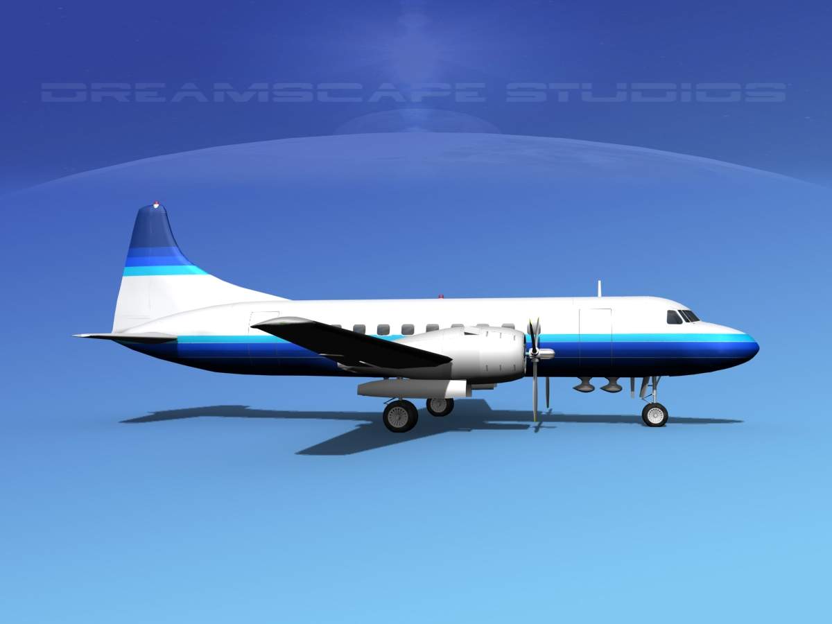 Convair CV-340 Corporate 3D Model by Dreamscape Studios