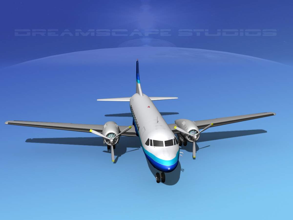 Convair CV-340 Corporate 3D Model by Dreamscape Studios