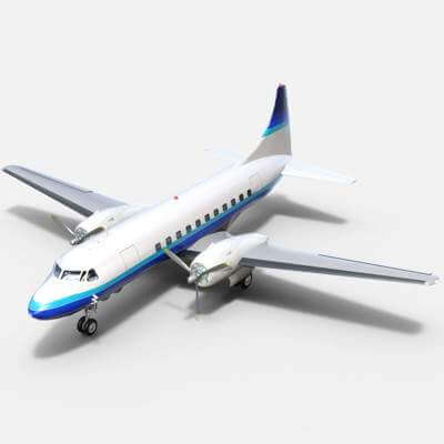 Convair CV-340 Corporate 3D Model by Dreamscape Studios