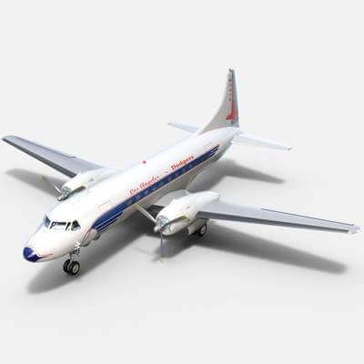 Convair CV-340 LA Dodgers 3D Model by Dreamscape Studios