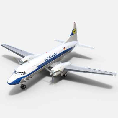 Convair CV-340 Lufthansa 3D Model by Dreamscape Studios