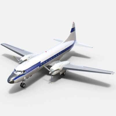 Convair CV-340 Private 3D Model by Dreamscape Studios