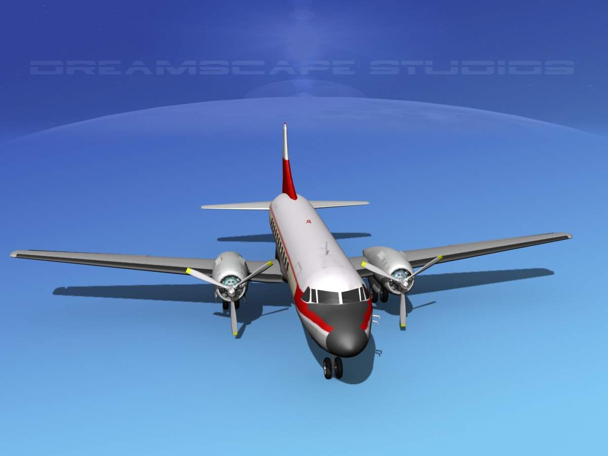 Convair CV-340 Private 3D Model by Dreamscape Studios