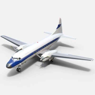 Convair CV-340 Private 3D Model by Dreamscape Studios
