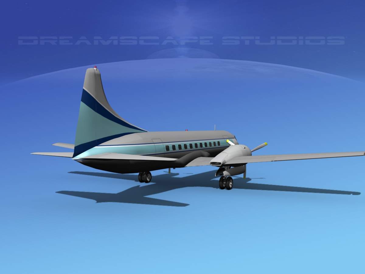 Convair CV-340 Private 3D Model by Dreamscape Studios