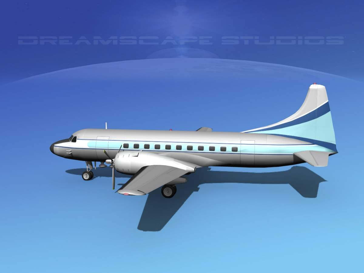 Convair CV-340 Private 3D Model by Dreamscape Studios