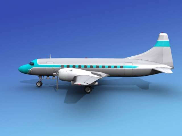 Convair CV-340 Private 3D Model by Dreamscape Studios