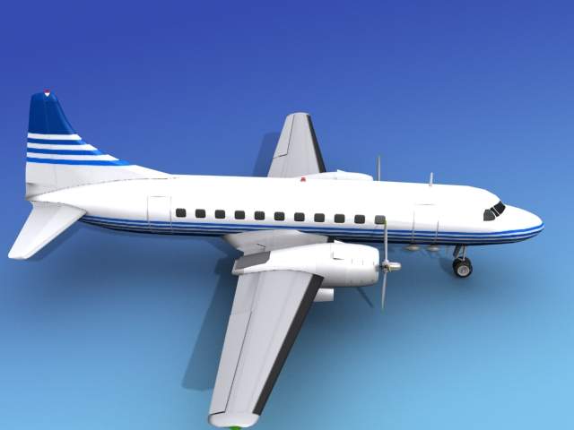 Convair CV-340 Private 3D Model by Dreamscape Studios