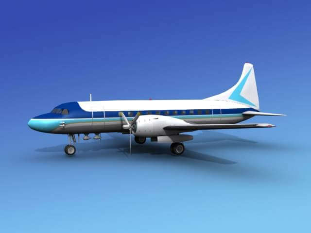 Convair CV-340 Private 3D Model by Dreamscape Studios