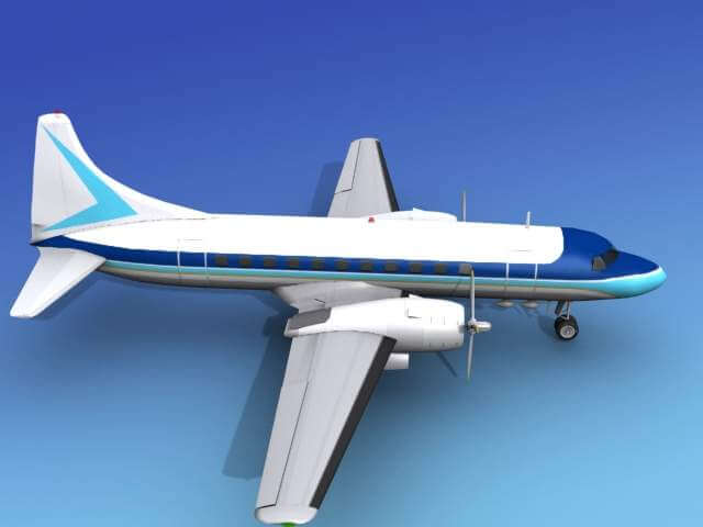 Convair CV-340 Private 3D Model by Dreamscape Studios