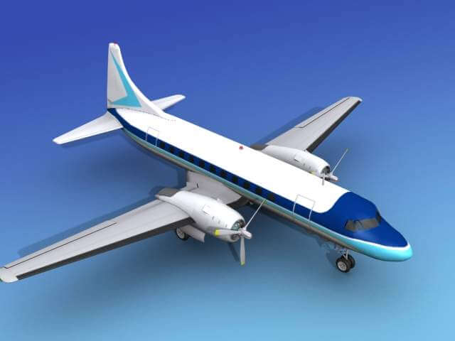 Convair CV-340 Private 3D Model by Dreamscape Studios