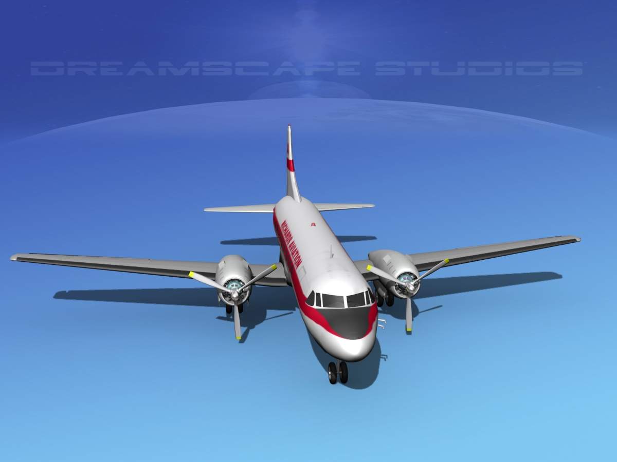 Convair CV-340 Richards Aviation 3D Model by Dreamscape Studios