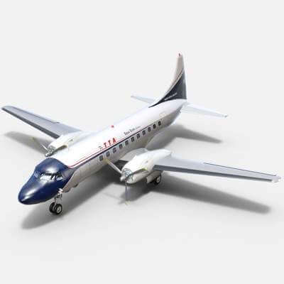 Convair CV-340 Trans Texas 3D Model by Dreamscape Studios